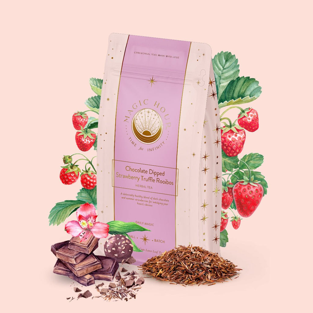 Rooibos | Chocolate Dipped Strawberry Truffle Rooibos | Magic Hour Tea