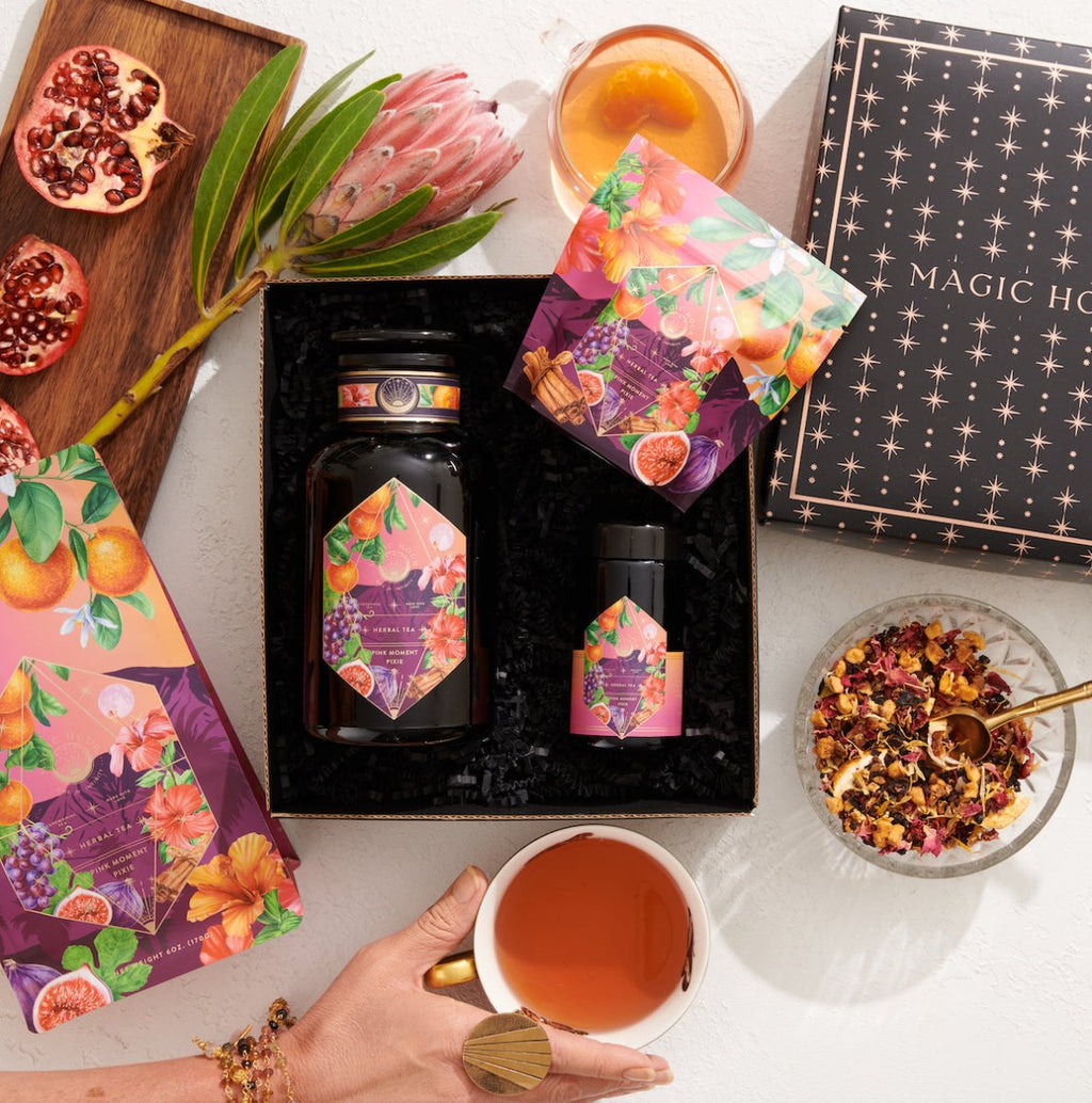 Herbal Tea | Pink Moment Pixie - Hibiscus Tangerine Dream Herbal Tea | Magic Hour Tea